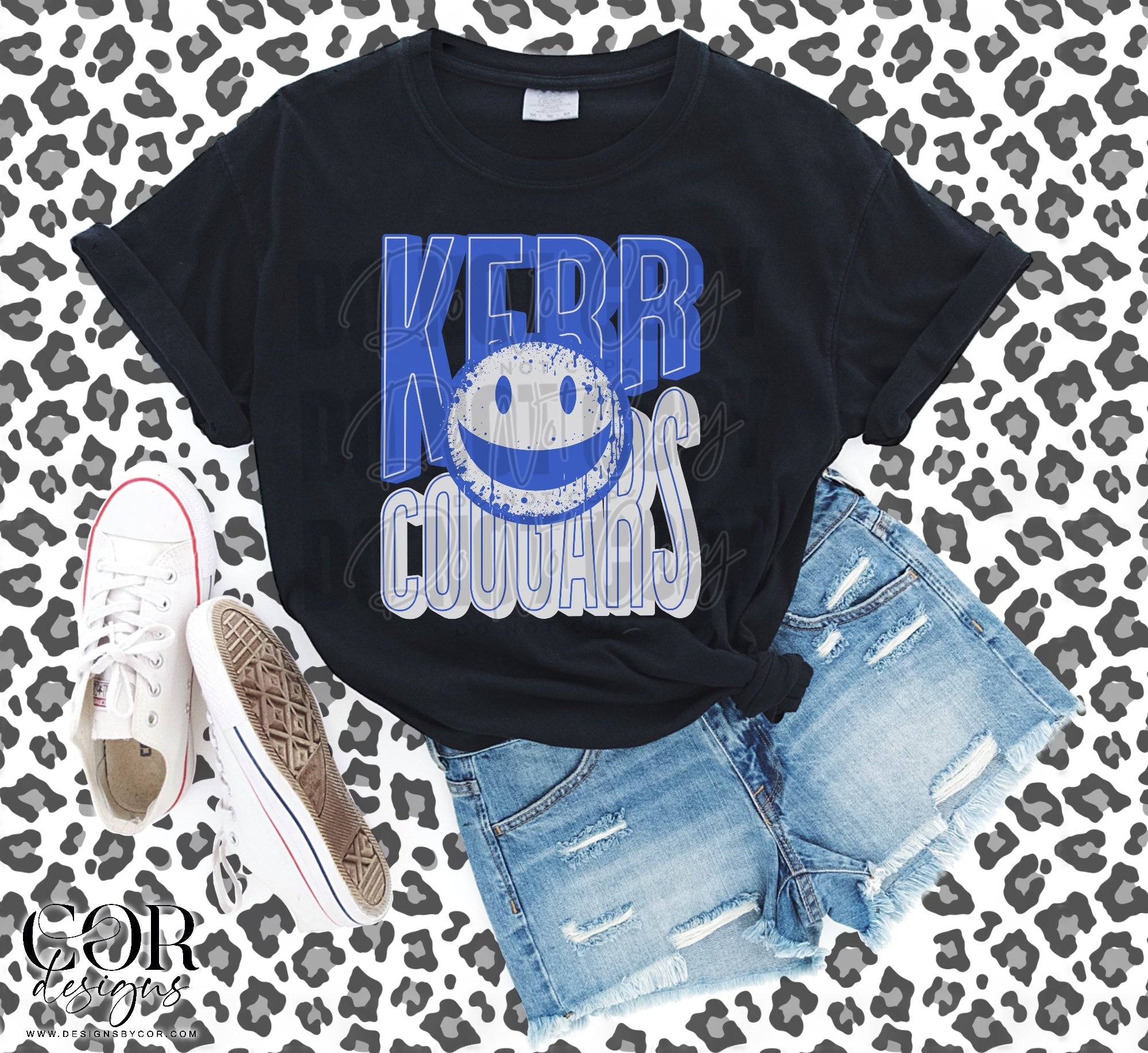 Kerr Cougars (smiley) – trendyteesbyleslie