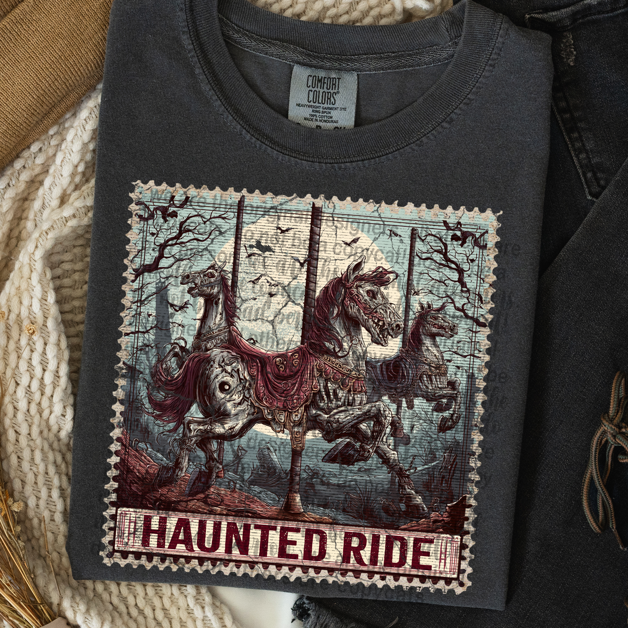 Haunted Ride Stamp – trendyteesbyleslie