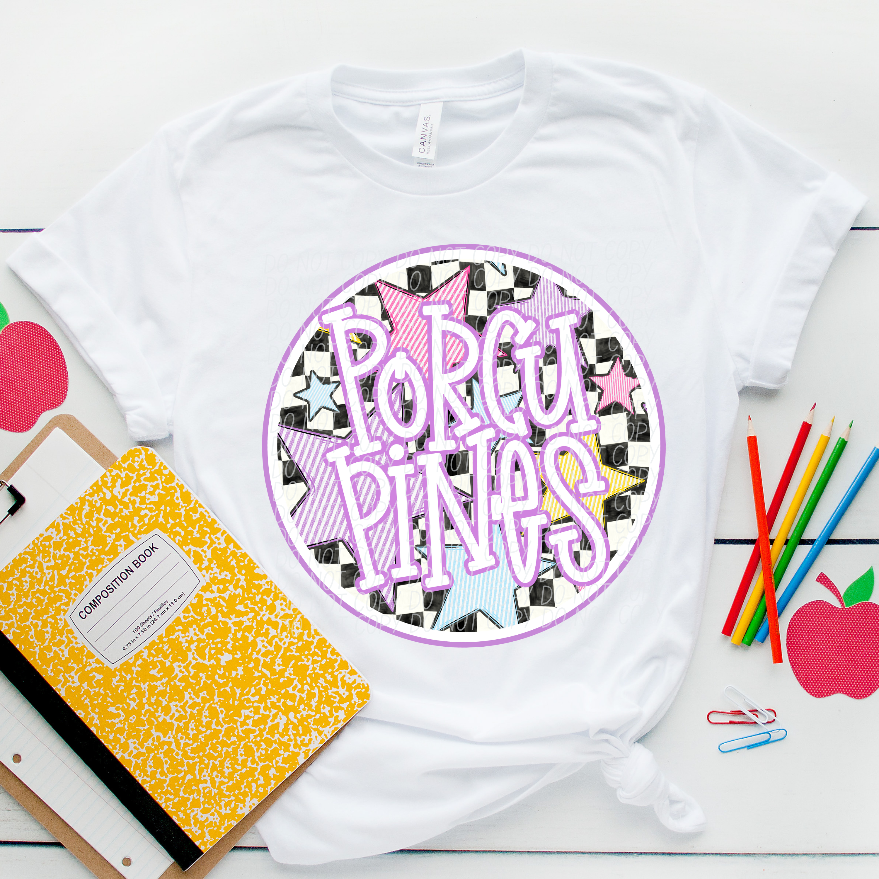 Porcupines (purple stars mascots) – trendyteesbyleslie
