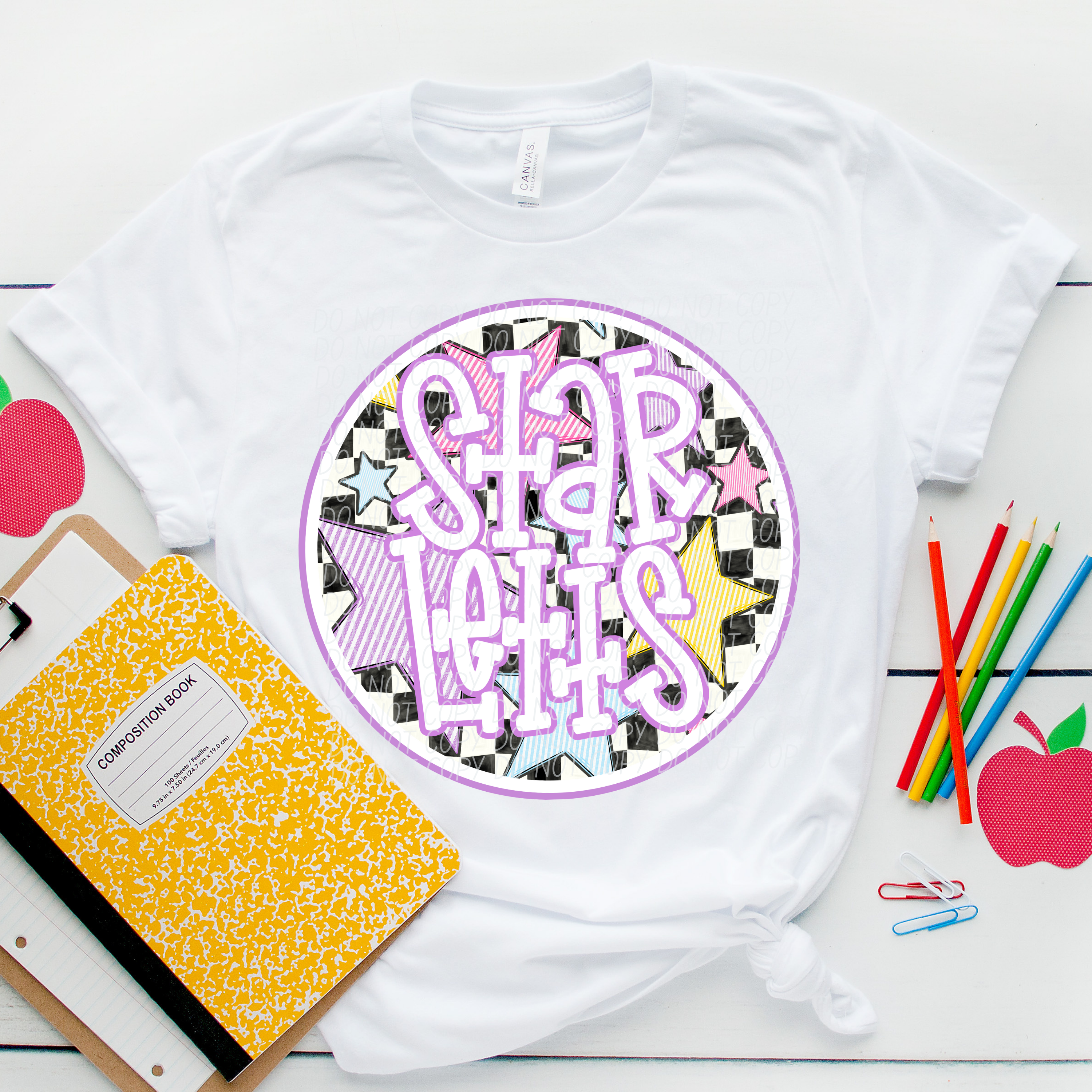 Starletts (purple stars mascots) – trendyteesbyleslie